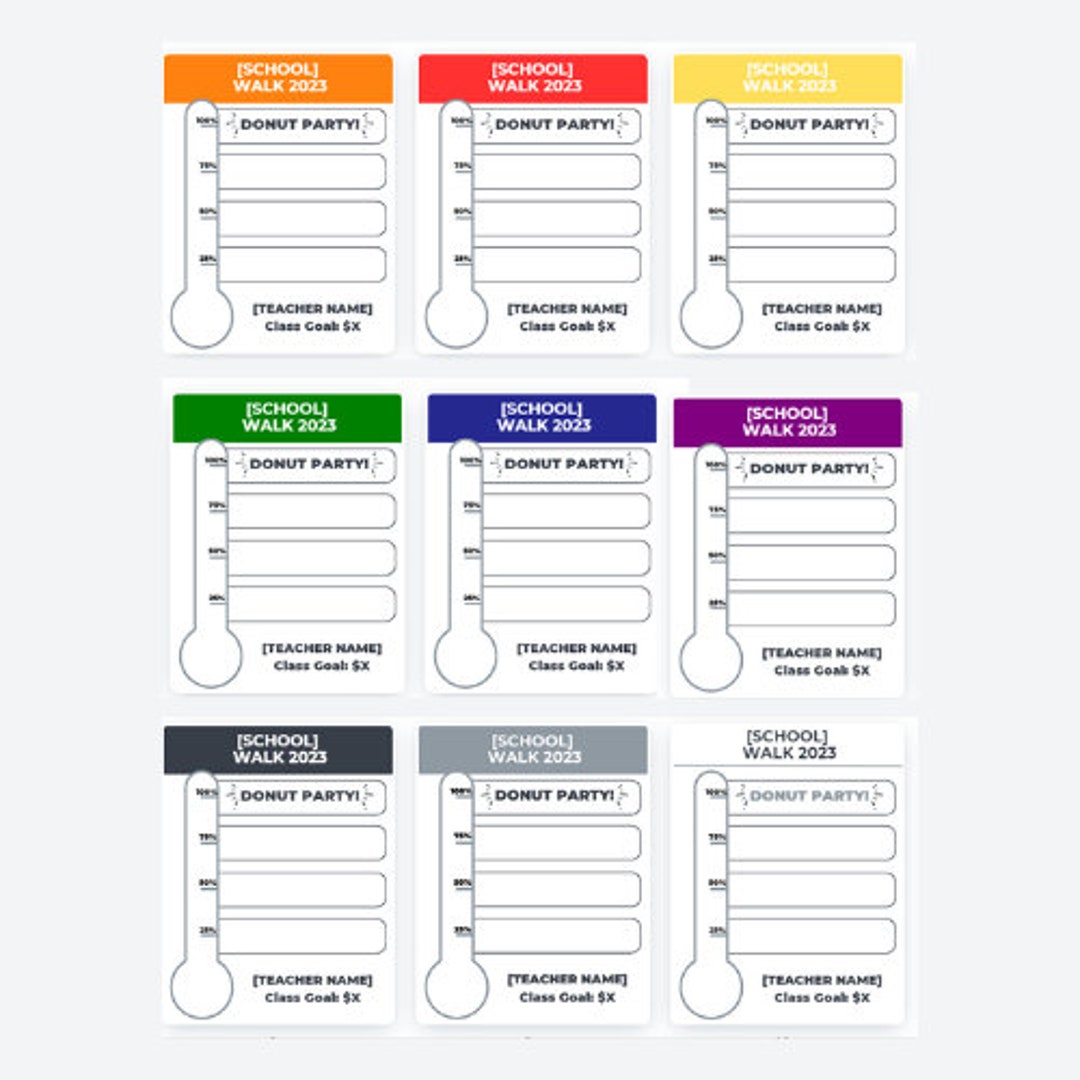Editable Goal Tracking Thermometer Perfect for School Fundraising - Etsy