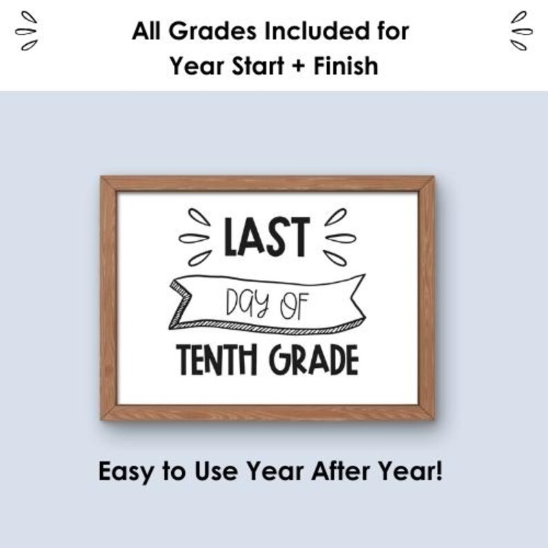 First Day of School PRINTABLE Signs | All Grades | Back to School ...