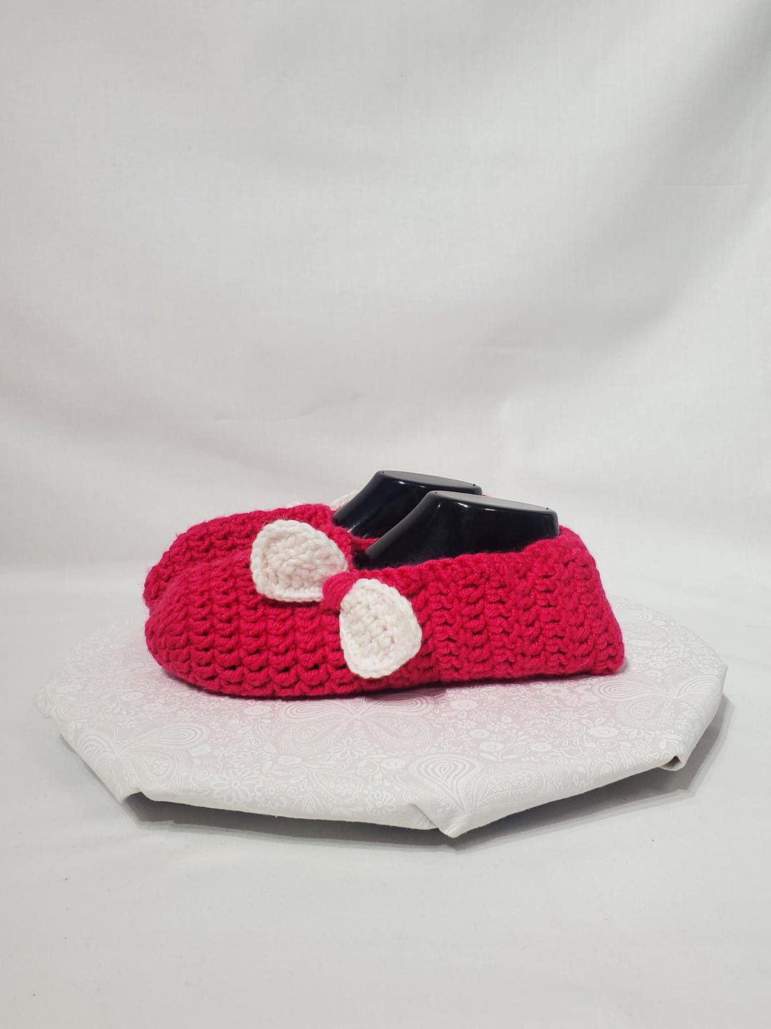 Item #7: Crochet Slippers | Crochet Footies | Pink | Size Women's 11/12 ...