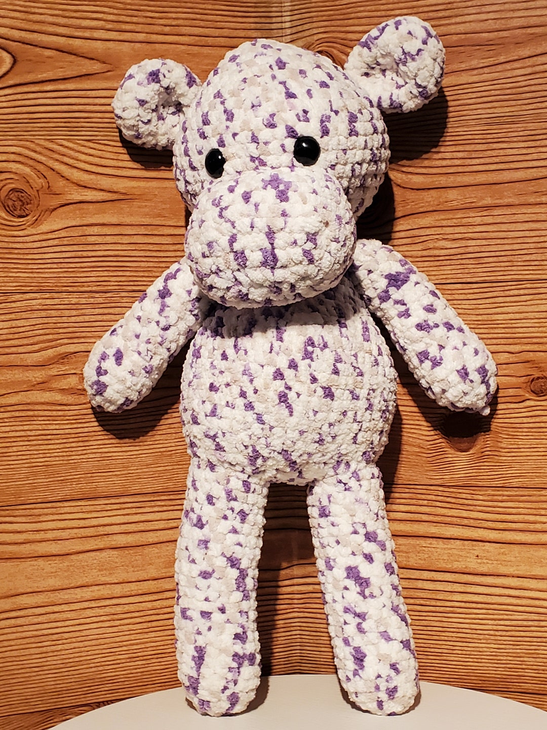 T15: Crochet Hippo Stuffed Animal / Stuffy / Plushie /toy, Purple and ...