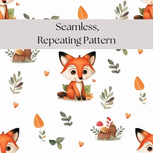 Fox Seamless Pattern PNG SVG Files for Fabric Printing Repeating ...