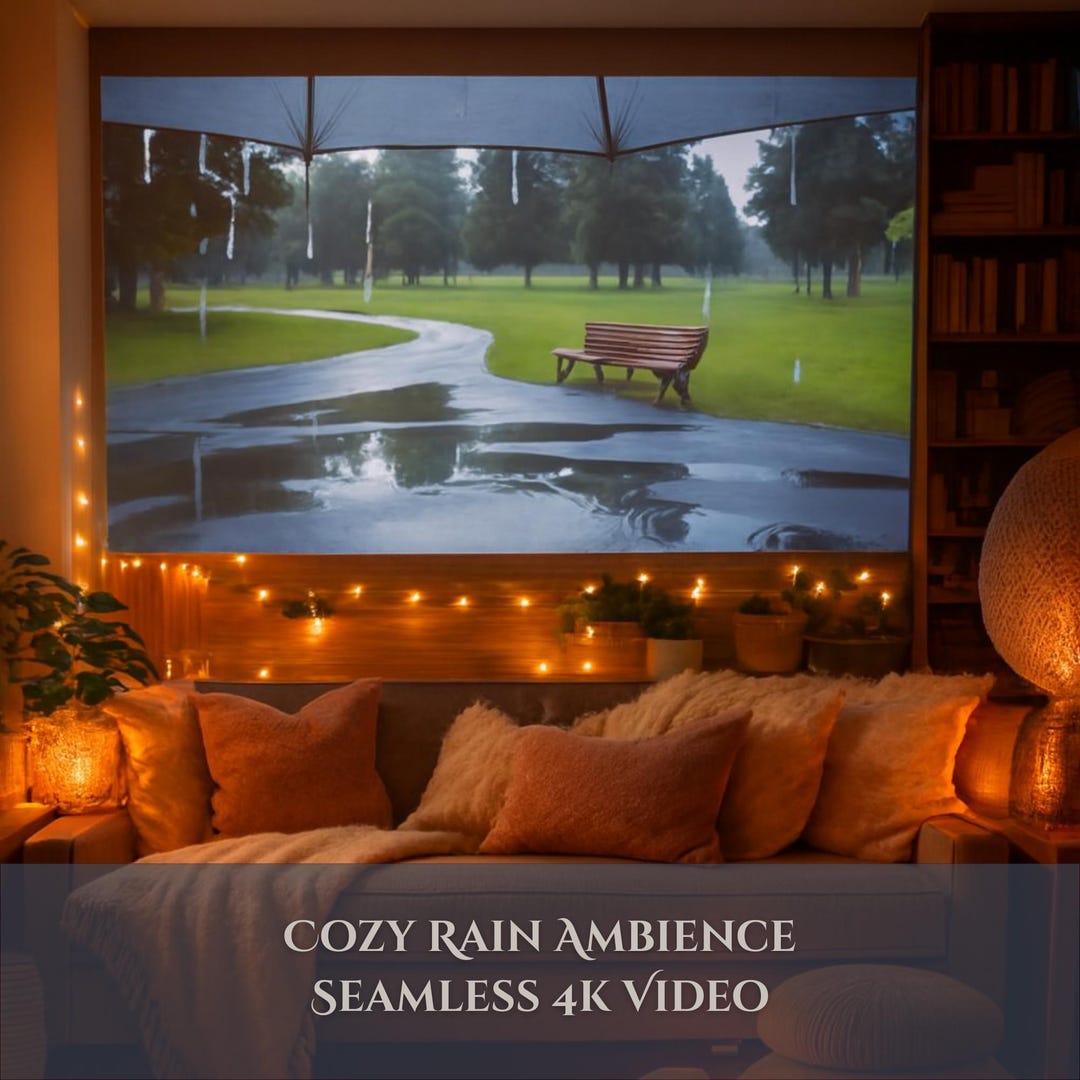 Cozy Rain Desktop Wallpaper | Reading Nook Background | Animated ...