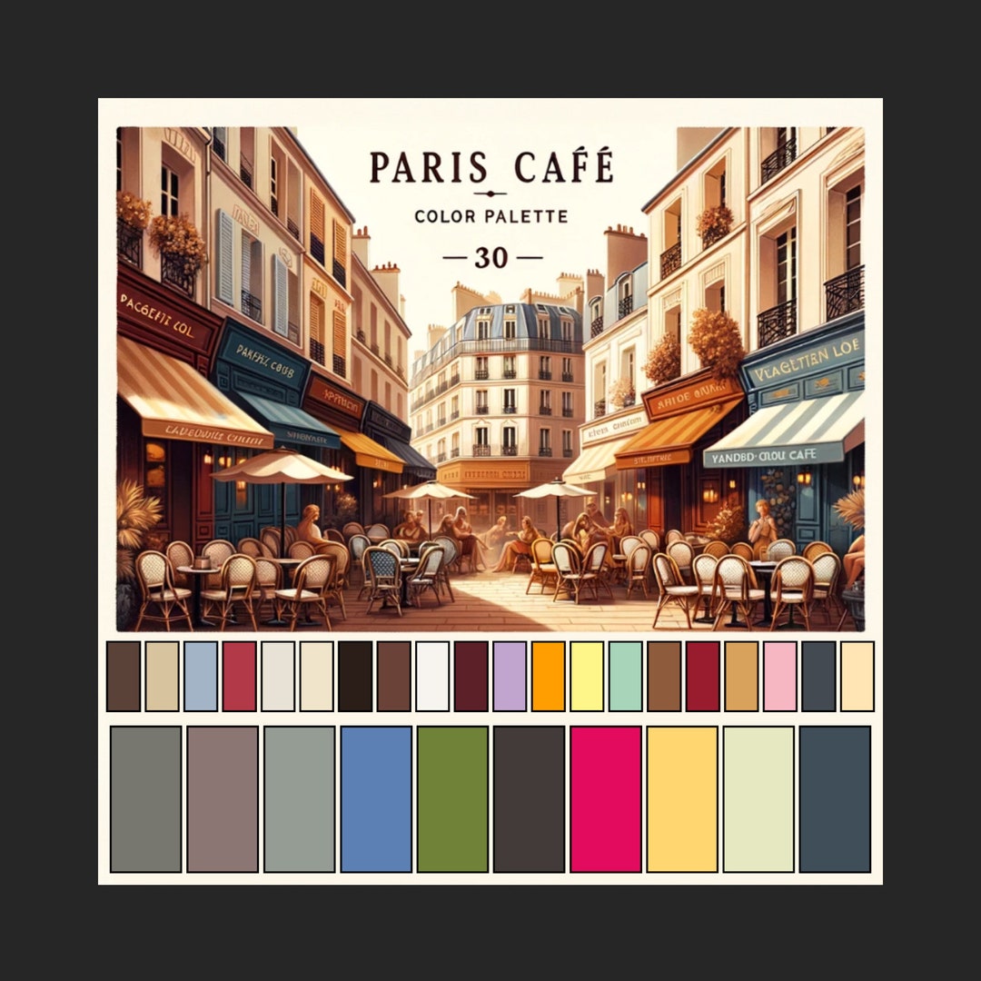 Color Palette Hex Codes, Swatches Paris Cafe Colors - Etsy UK