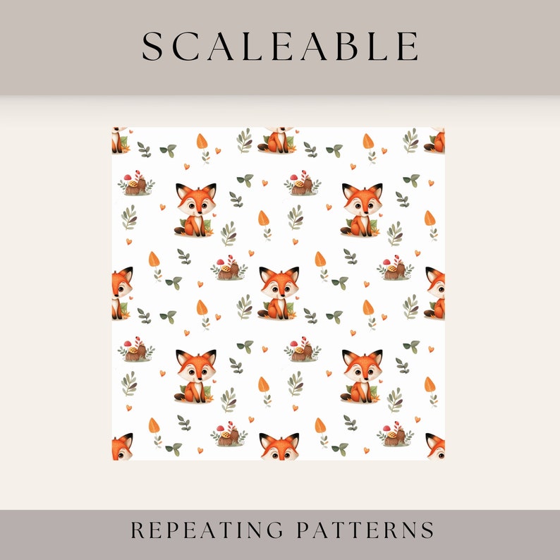 Fox Seamless Pattern PNG SVG Files for Fabric Printing Repeating ...