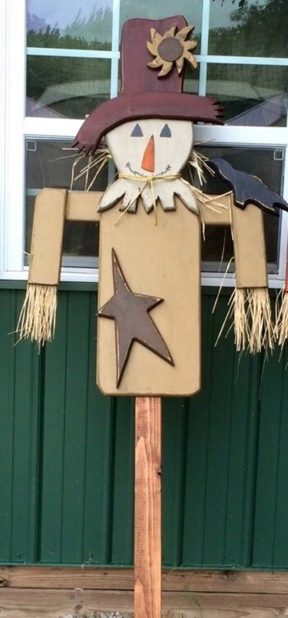 Big Primitive Wood Scarecrow - Etsy