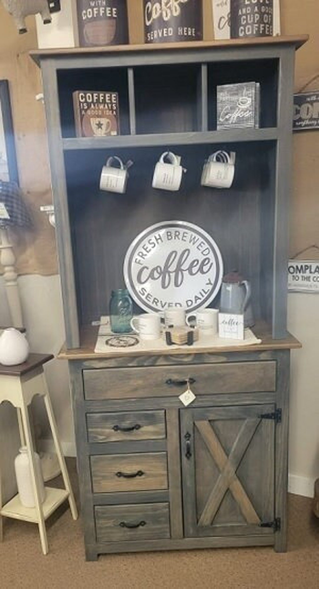 Coffee Bar Coffee Bar Cabinet Coffee Hutch Coffee Cupboard Coffee Station Kitchen Hutch Pantry Cupboard Beverage Station Etsy