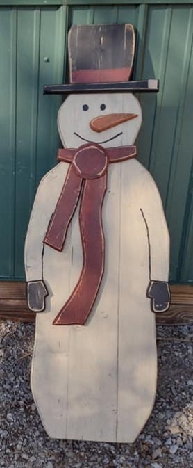 Primitive Wood Snowman - Etsy