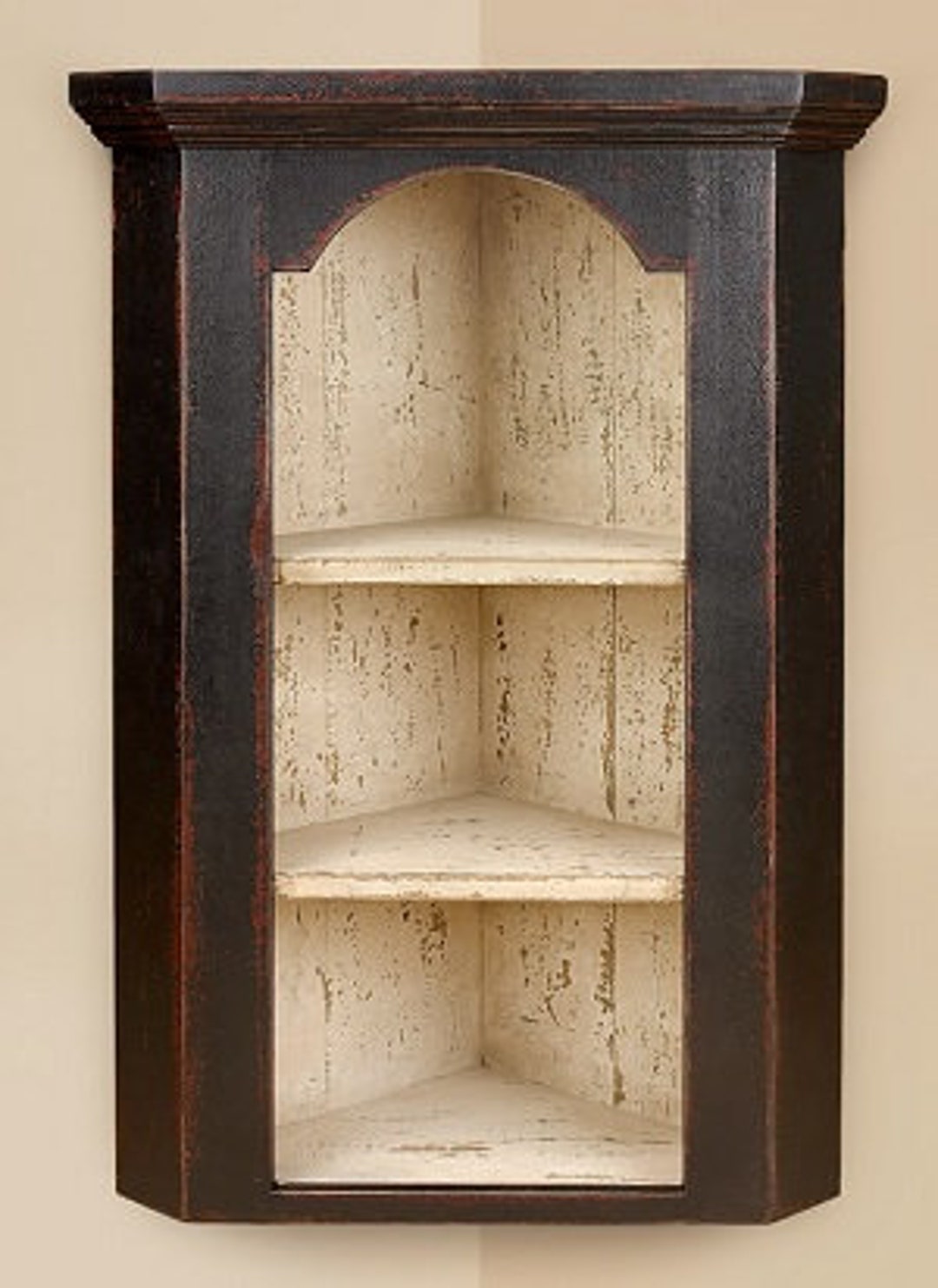 Aged Primitive Hanging Corner Cabinet - Etsy