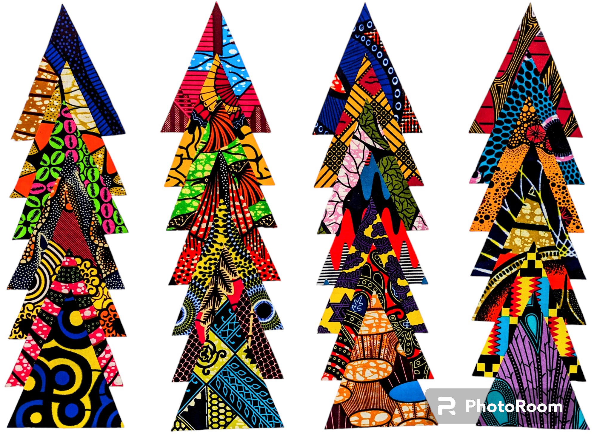 50 5 Fabric TRIANGLES African No Duplicates Ethnic Ankara Quilting ...