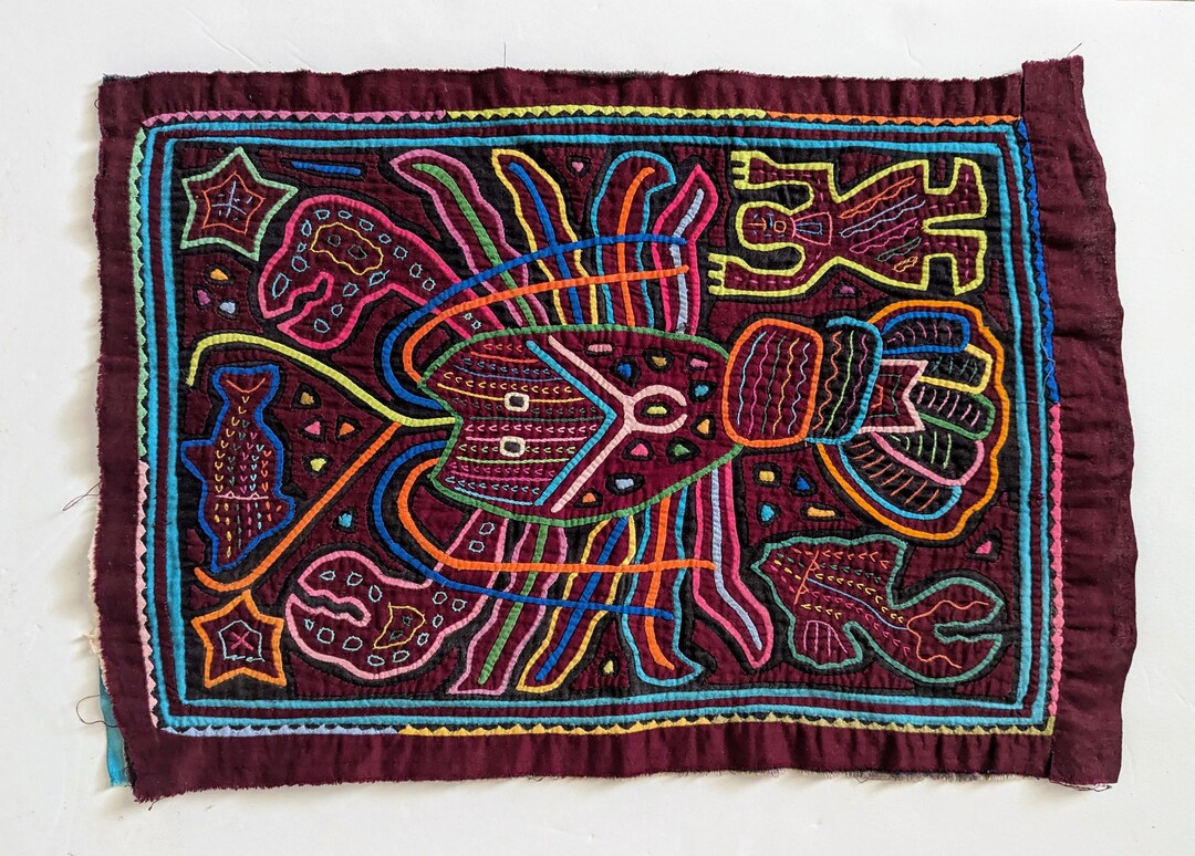 Mola Art From Panama Fabric Art From South America Fabric Wall Hanging ...