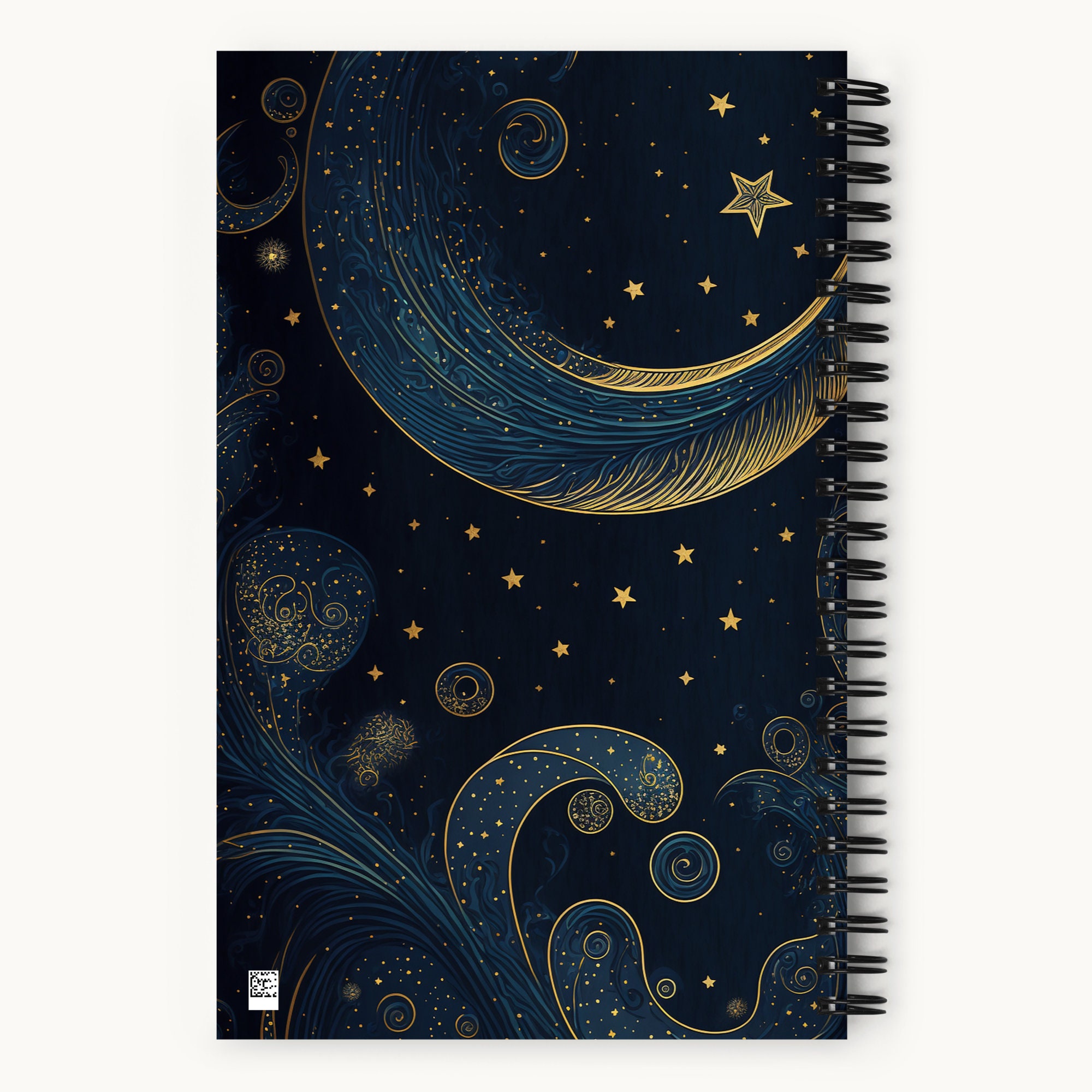 Starry Night Spiral Journal Notebook | Dotted Paper Journal | 140pgs ...
