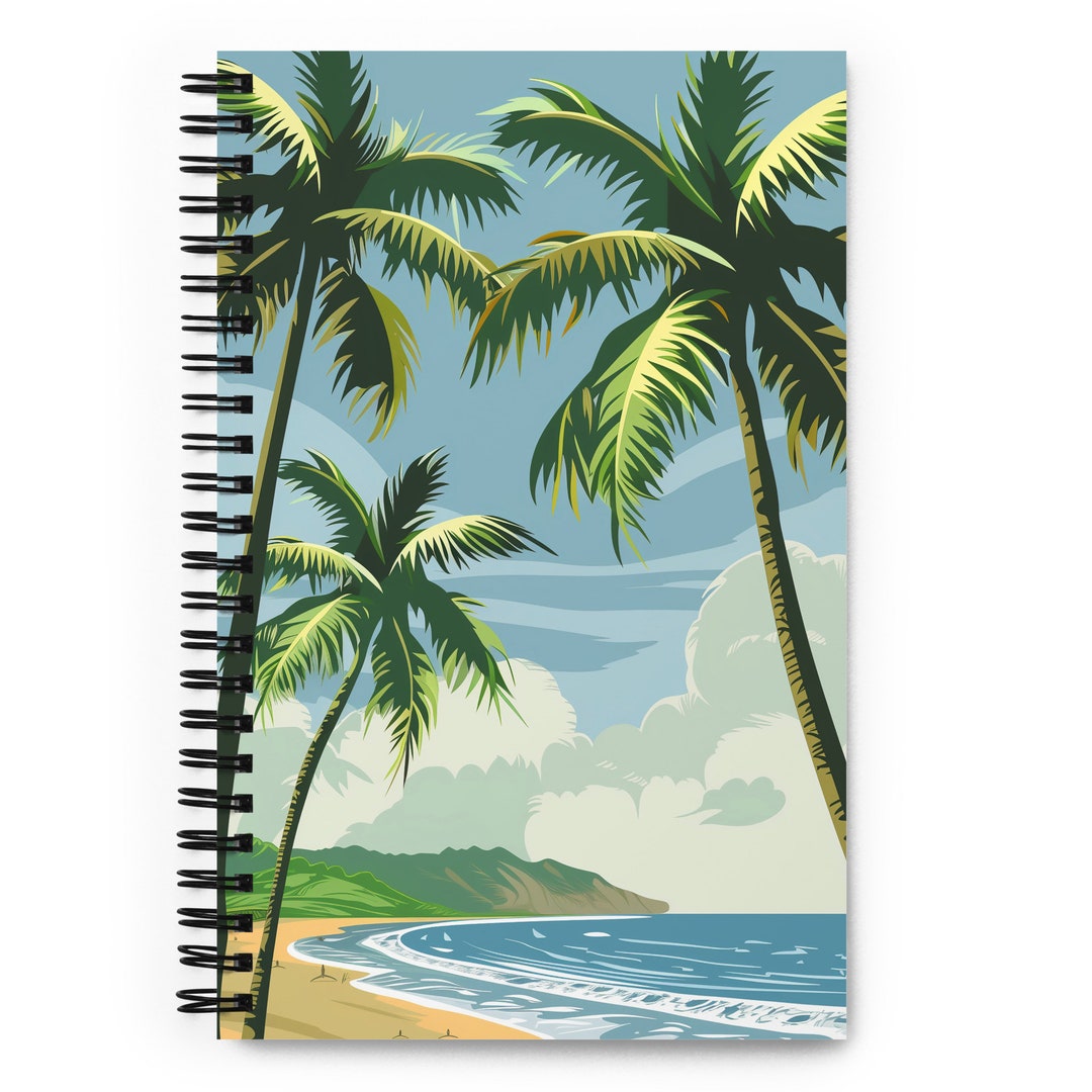 Tropical Serenity Spiral Notebook | Dotted Paper Journal | 140pgs ...