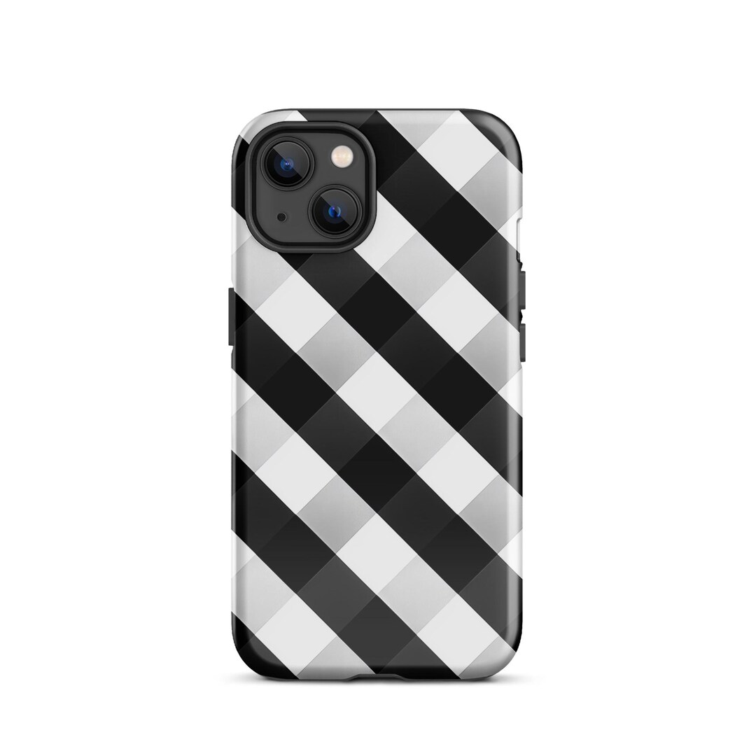 Black & White Plaid Check Cell Phone Cases | Tough iPhone Case | Plaid ...