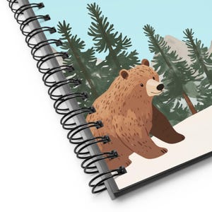 Pine Forest Bears Spiral Notebook | Personalized Dotted Paper Journal ...