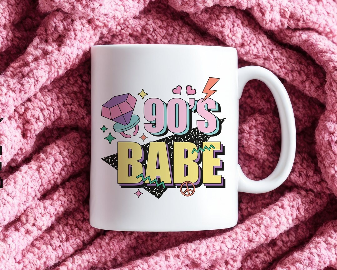 90s Babe Retro Mug Gift, 1990s Birthday Gift, Cute Aesthetic Mug, Gift ...
