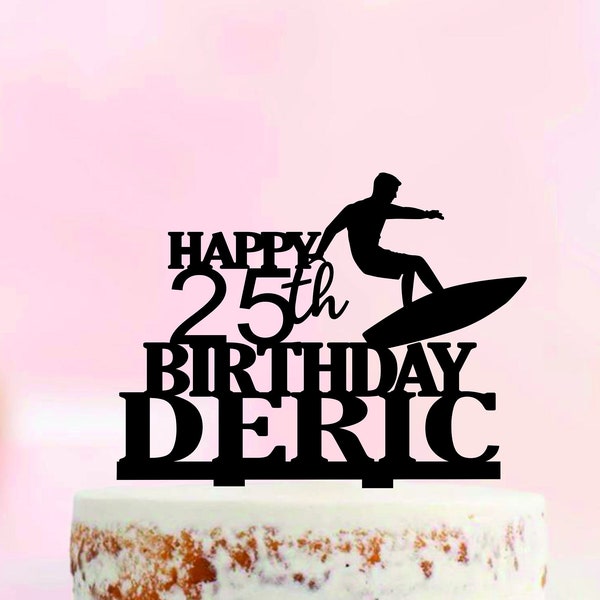 Surfing Cake Topper - Etsy