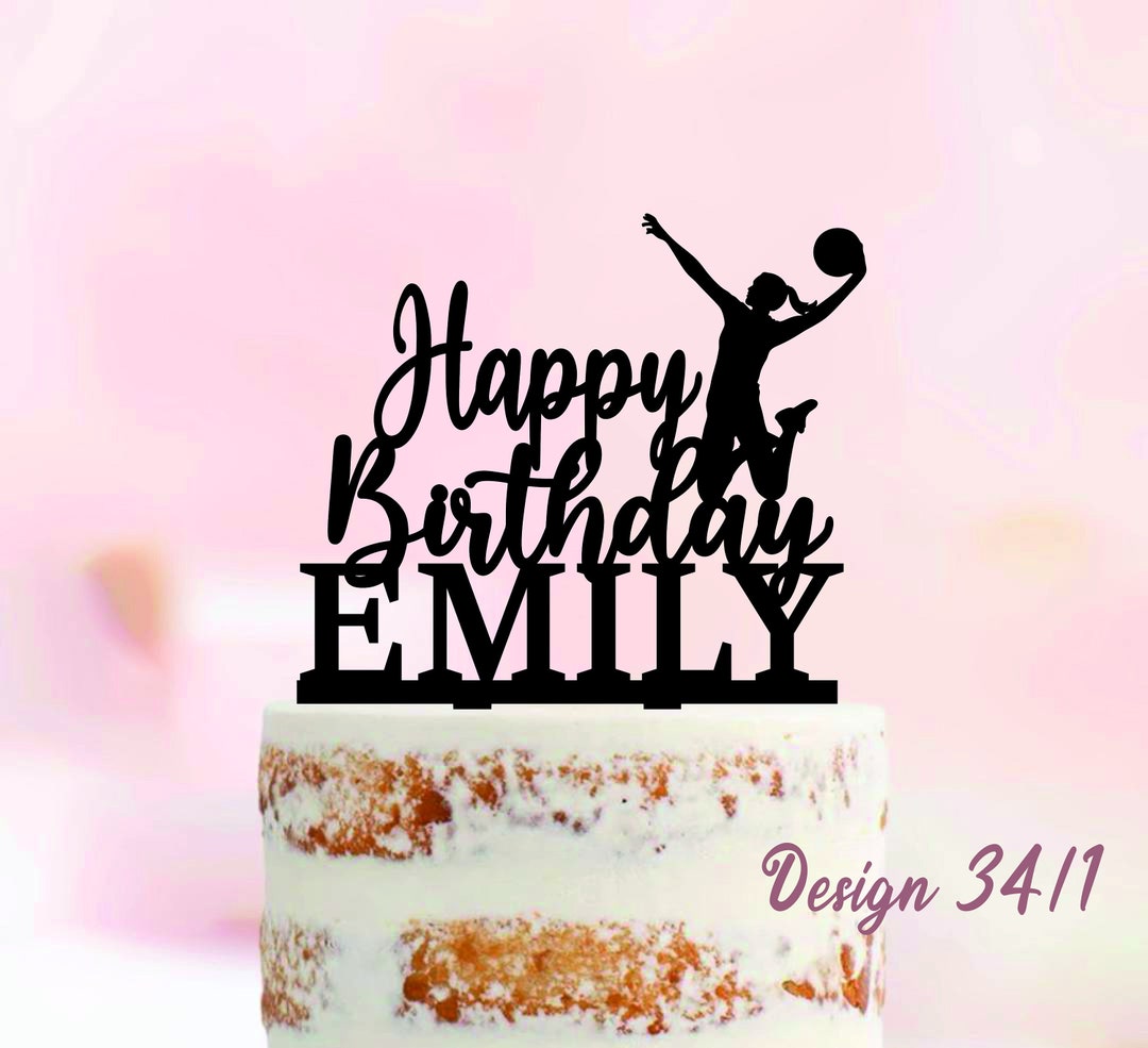 Personalized Girls Basketball Cake Topper, Female Player, Ball Player ...