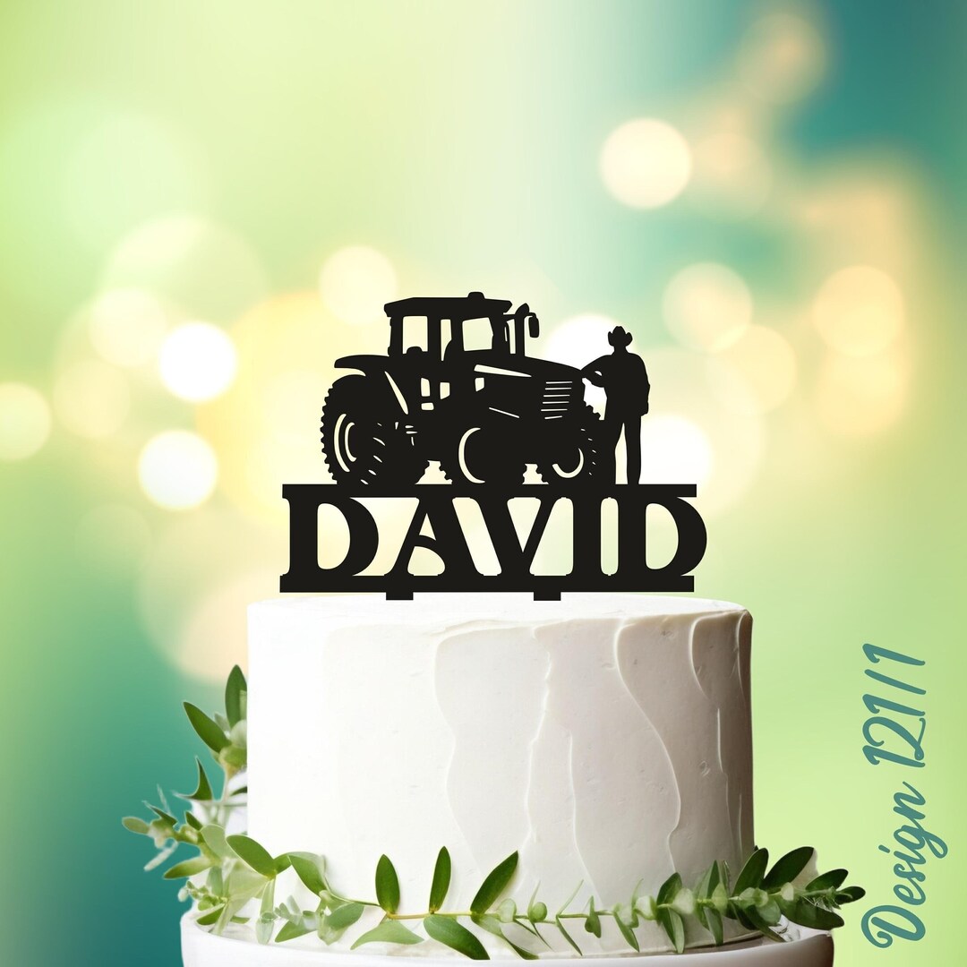 Tractor Birthday Cake Topper, Farmer Cake Topper, Tractor Driver Cake ...