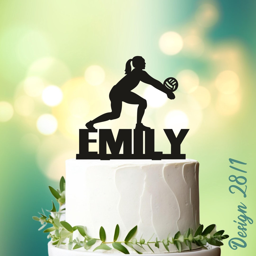 Female Volleyball Cake Topper, Volleyball Player, Volleyball Birthday ...