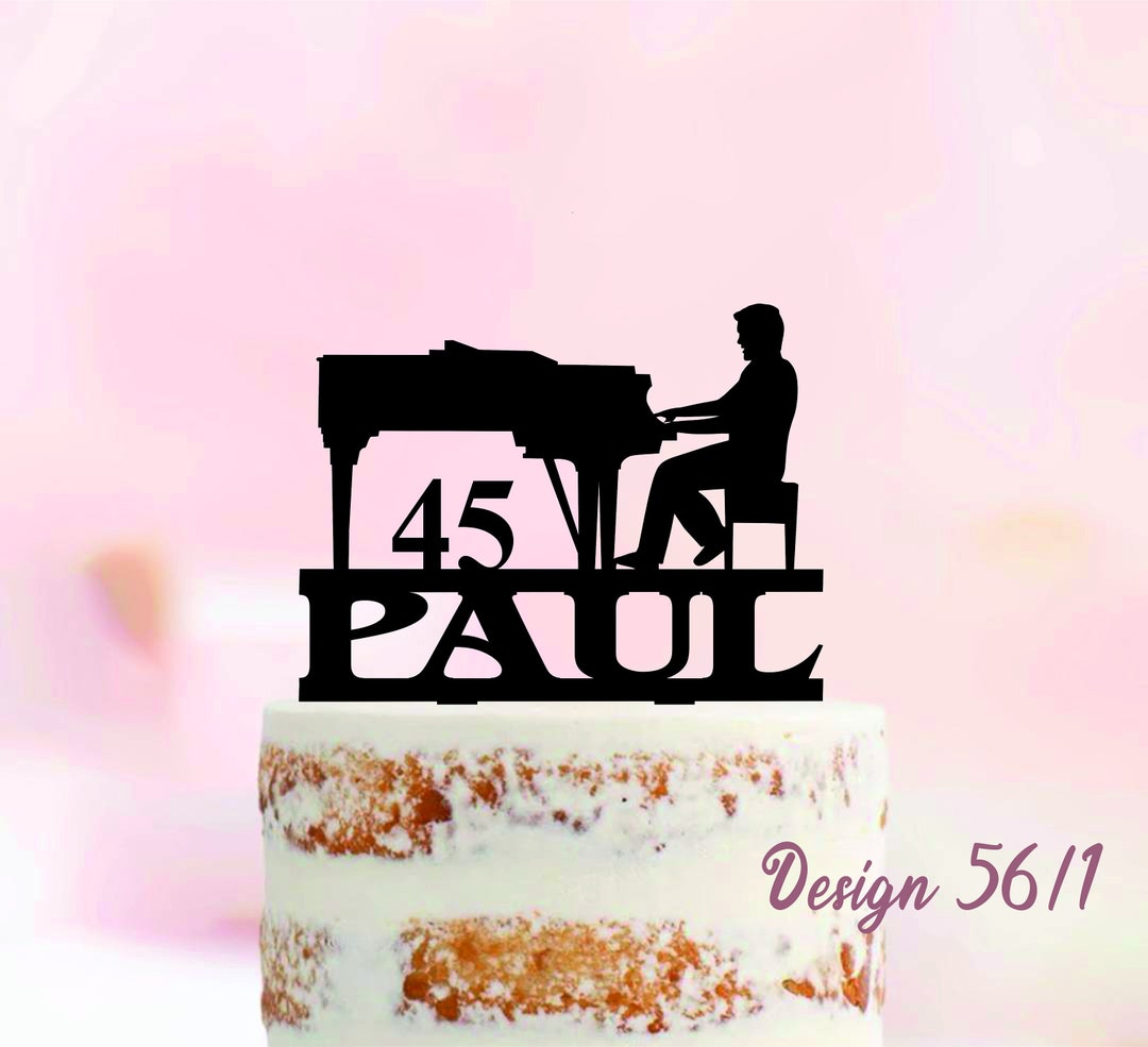 Grand Piano Cake Topper, Pianist Birthday Cake Topper, Grand Piano ...