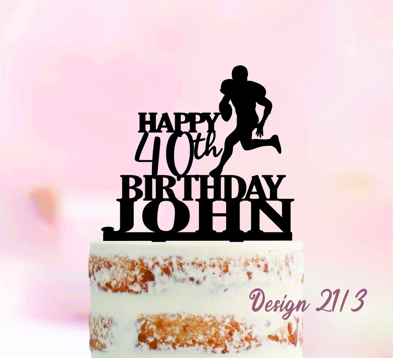Football Player Birthday Cake Topper American Football Cake - Etsy