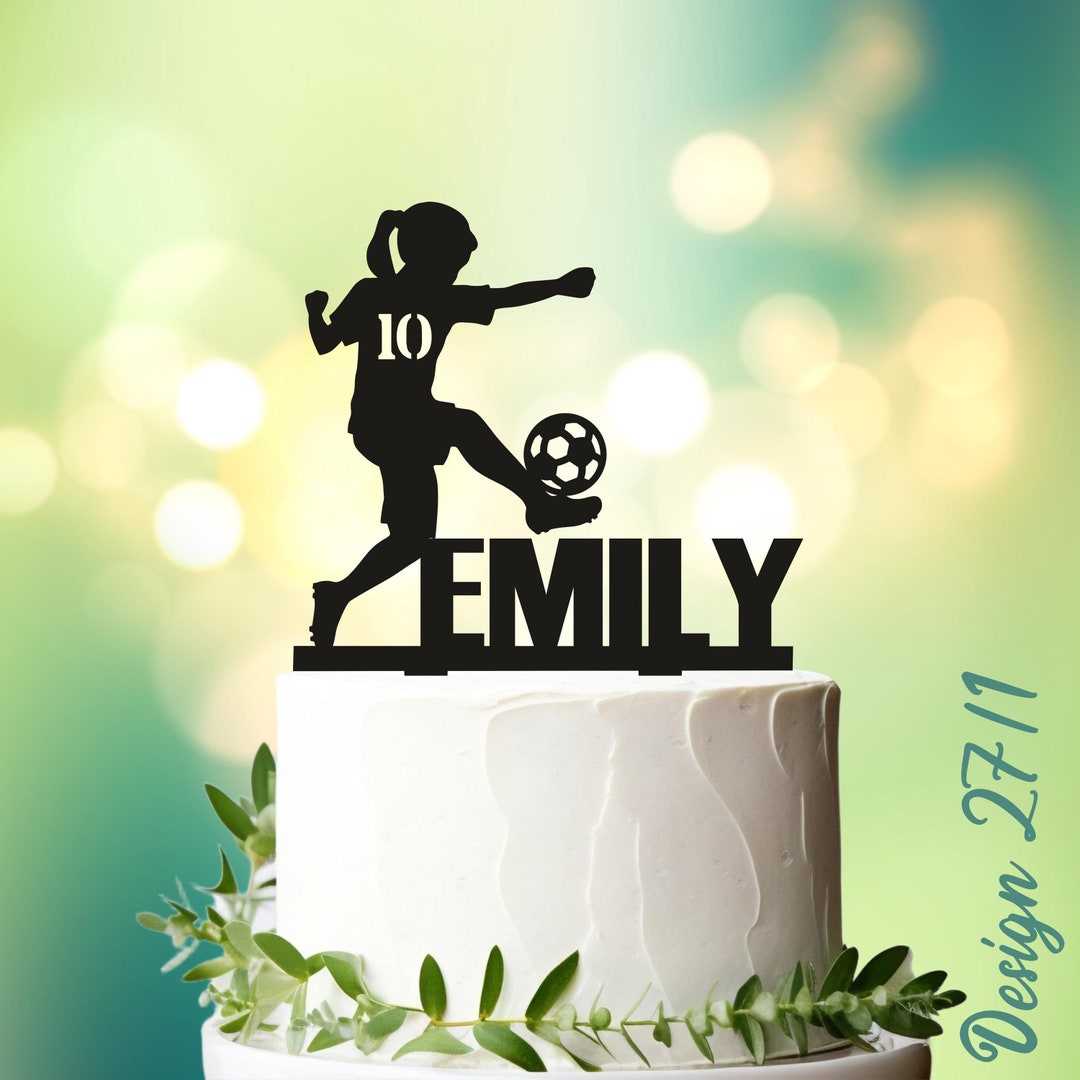 Female Soccer Player Cake Topper, Female Football Player, Soccer Team ...