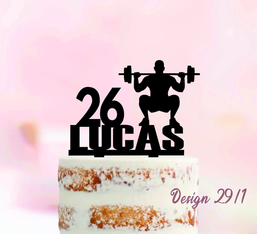 Weightlifting Cake Topper, Fitness Gym Cake Topper, Exercise Cake ...