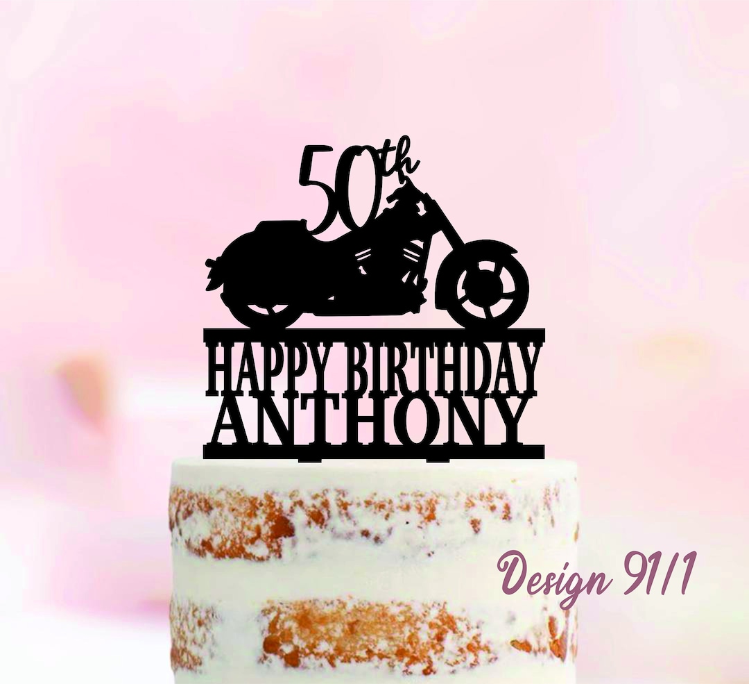 Motorcycle Birthday Cake Topper, Motor Bike Cake Topper, Motorbike ...