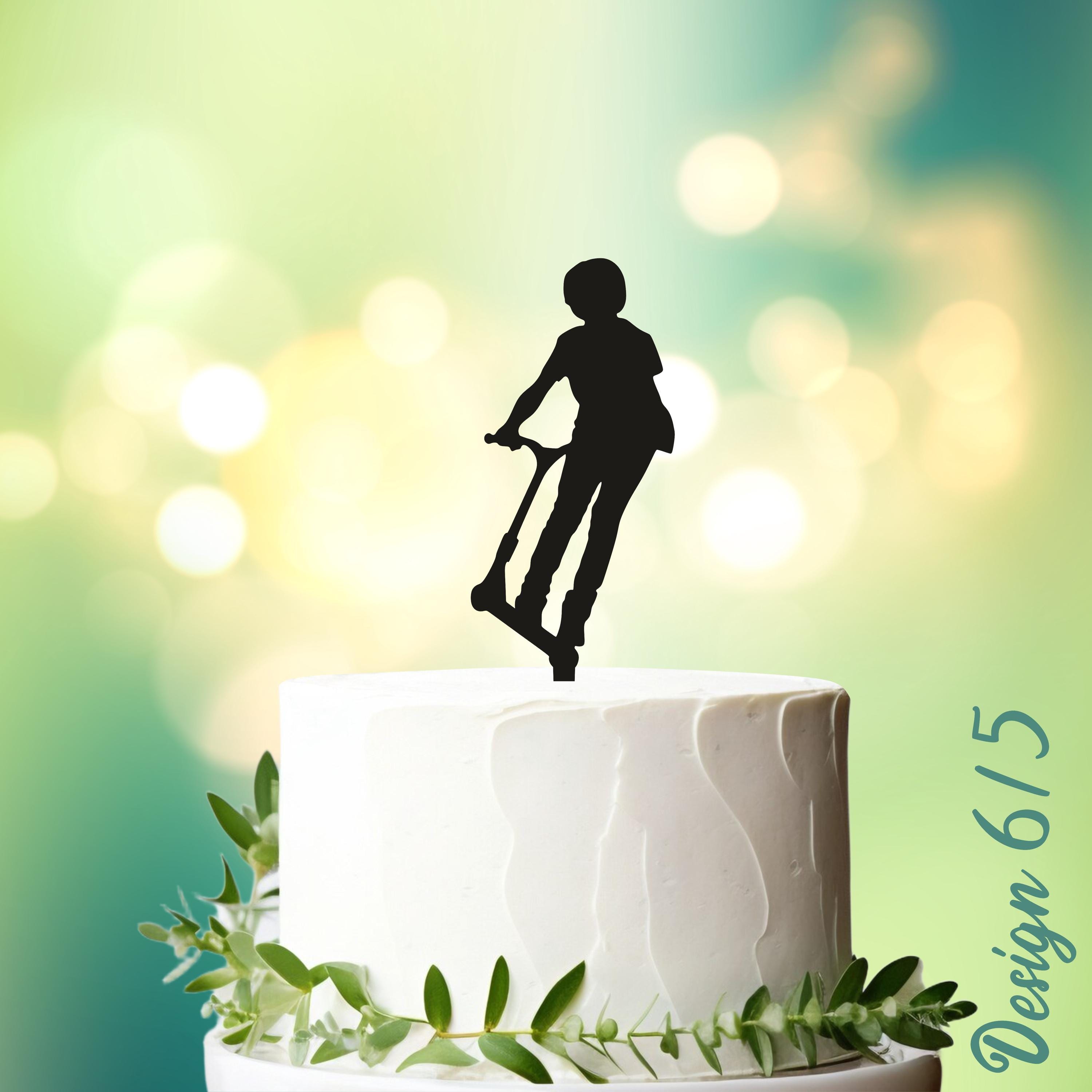 Scooter Cake Topper, Push Scooter Birthday Cake Topper, Scooter ...