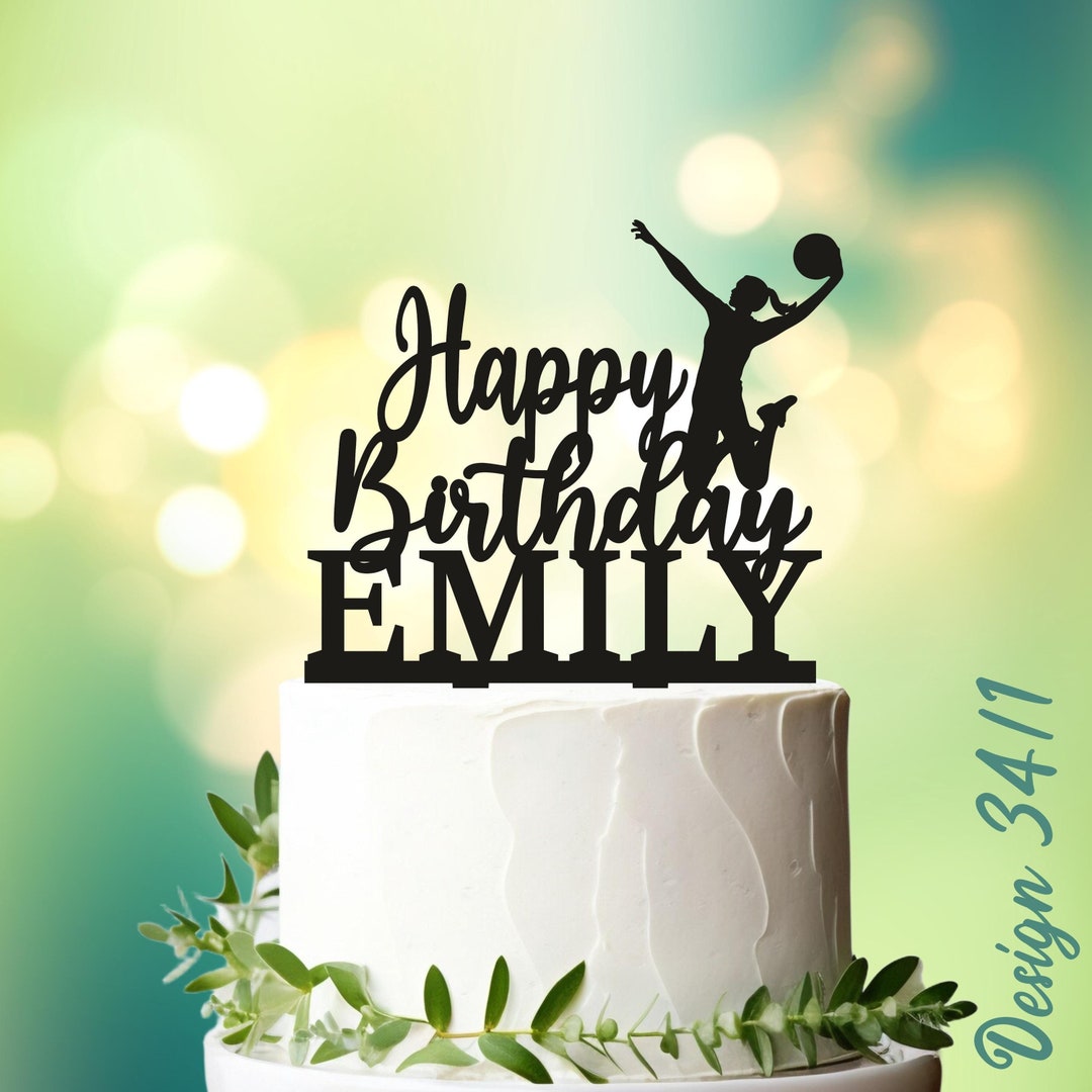 Personalized Girls Basketball Cake Topper, Female Player, Ball Player ...