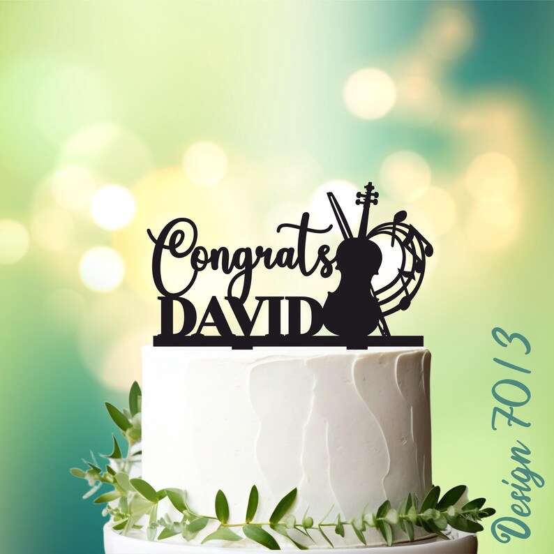 Violin Birthday Cake Topper, Music, Treble Clef, Woodwind, Musician ...