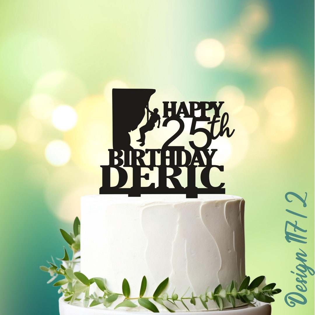 Man Climber Birthday Cake Topper, Rock Climbing Cake Topper, Hiking ...