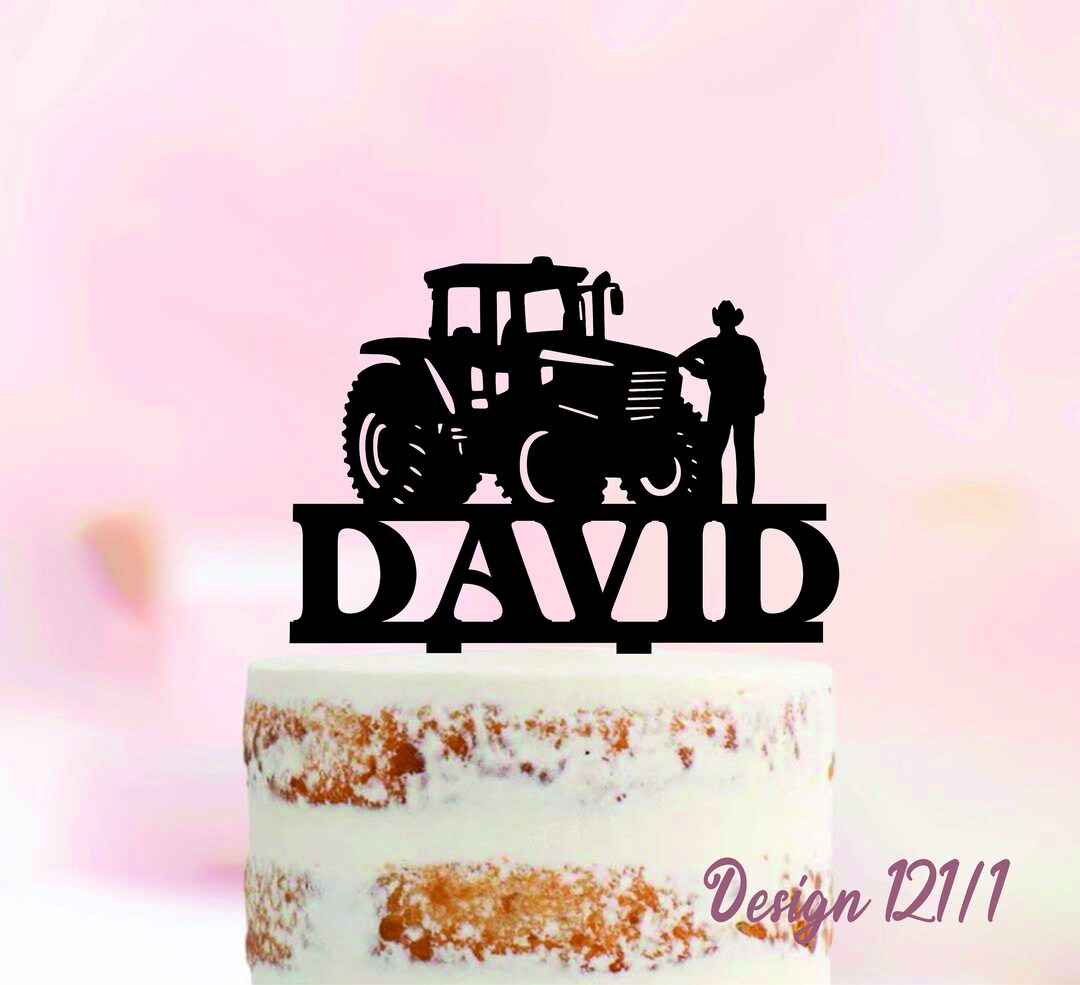 Tractor Birthday Cake Topper, Farmer Cake Topper, Tractor Driver Cake ...