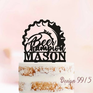 Beer Birthday Cake Topper, Custom Colour and Any Age, Beer Mug, Beer ...