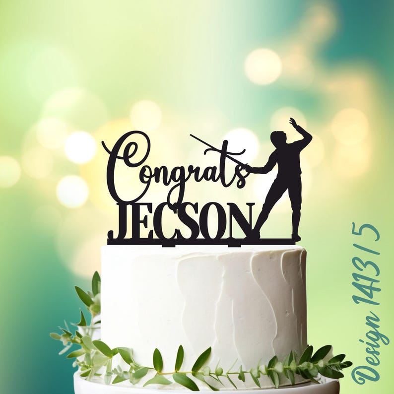 Fencing Birthday Cake Topper, Fencing Contest Party Decor, Sport Cake ...