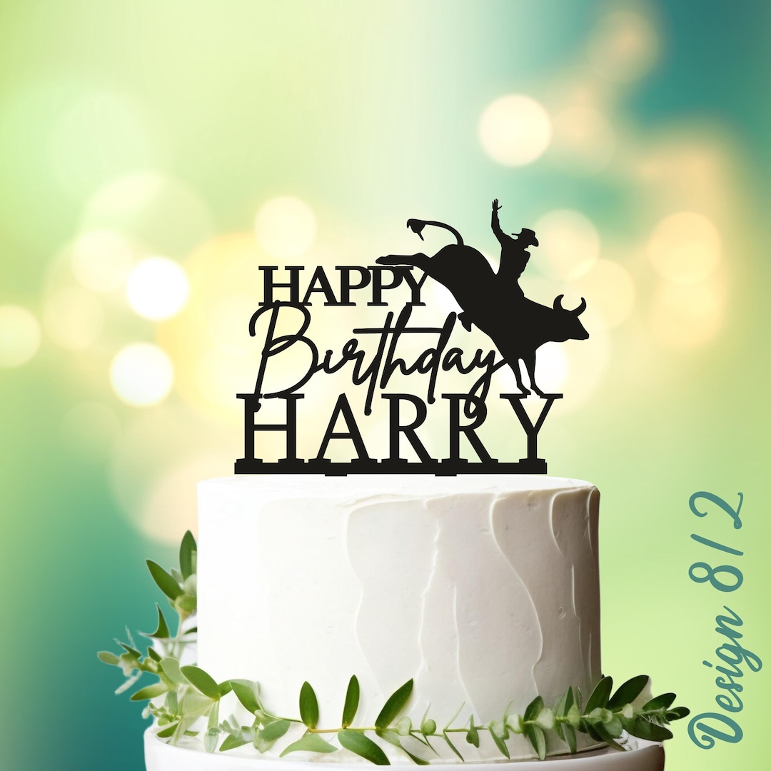 Cowboy Birthday Cake Topper, Rodeo Cake Topper Birthday, Bull Cake ...