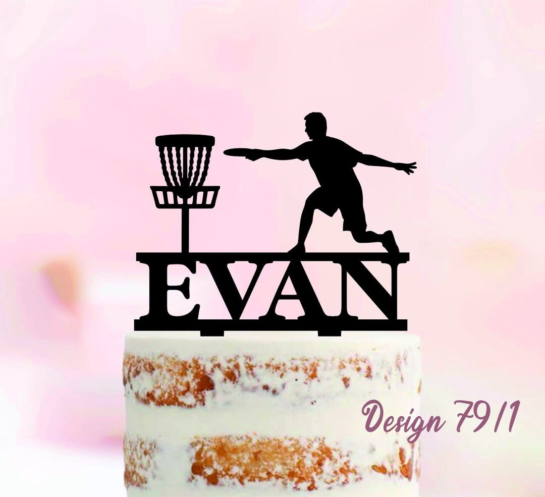 Frisbee Cake Topper, Frisbee Golfer Birthday Cake Topper, Disc Golf ...