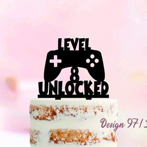 Gamer Birthday Cake Topper, Level Unlocked Gaming Cake Topper, Game ...
