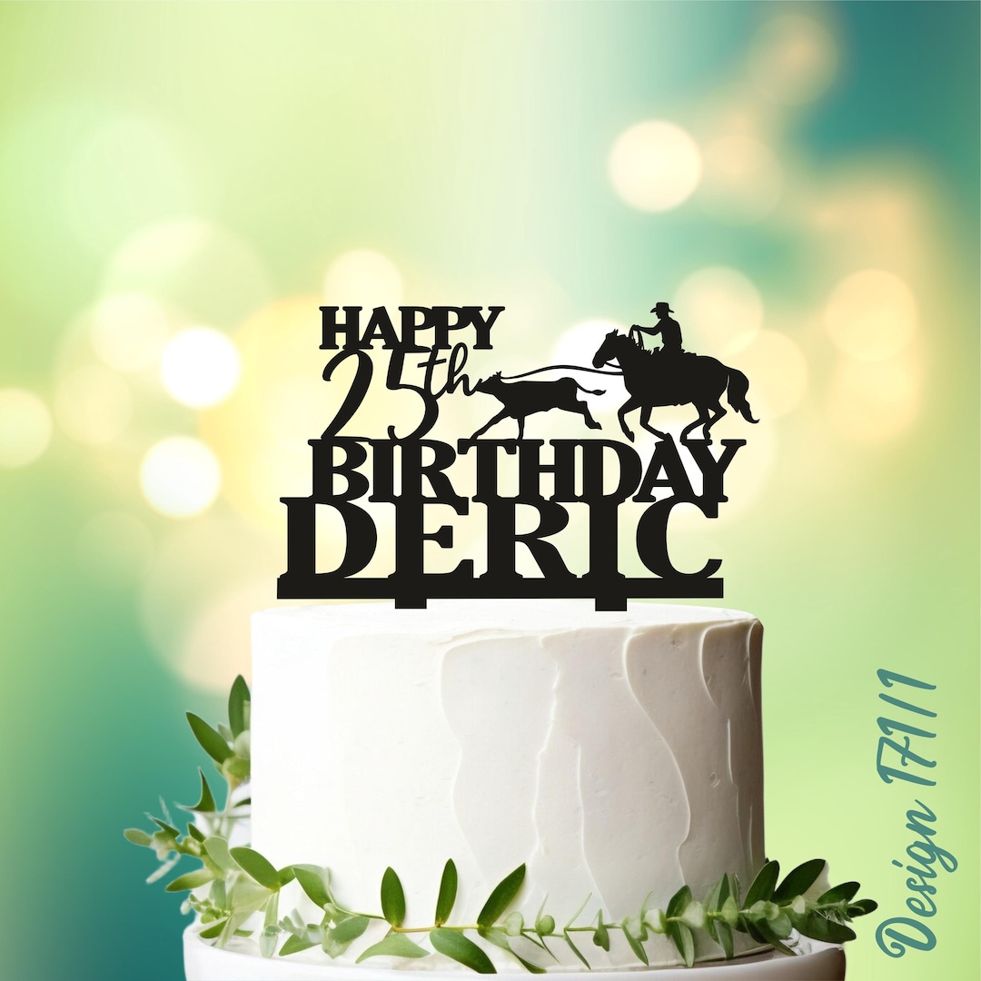 Calf Roping Birthday Cake Topper, Rodeo Cake Topper, Party Decor, Farm ...