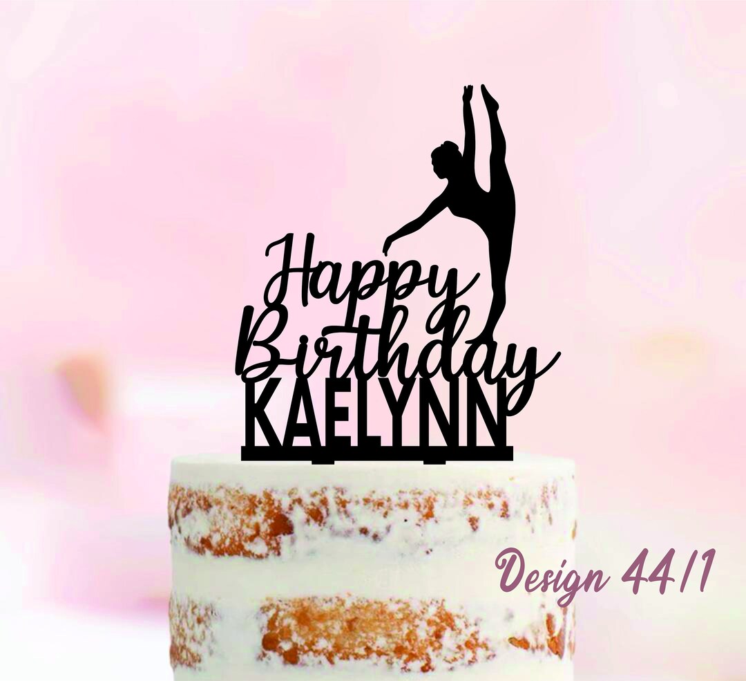 Gymnastics Birthday Cake Topper, Dancer Cake Topper, Happy Birthday ...
