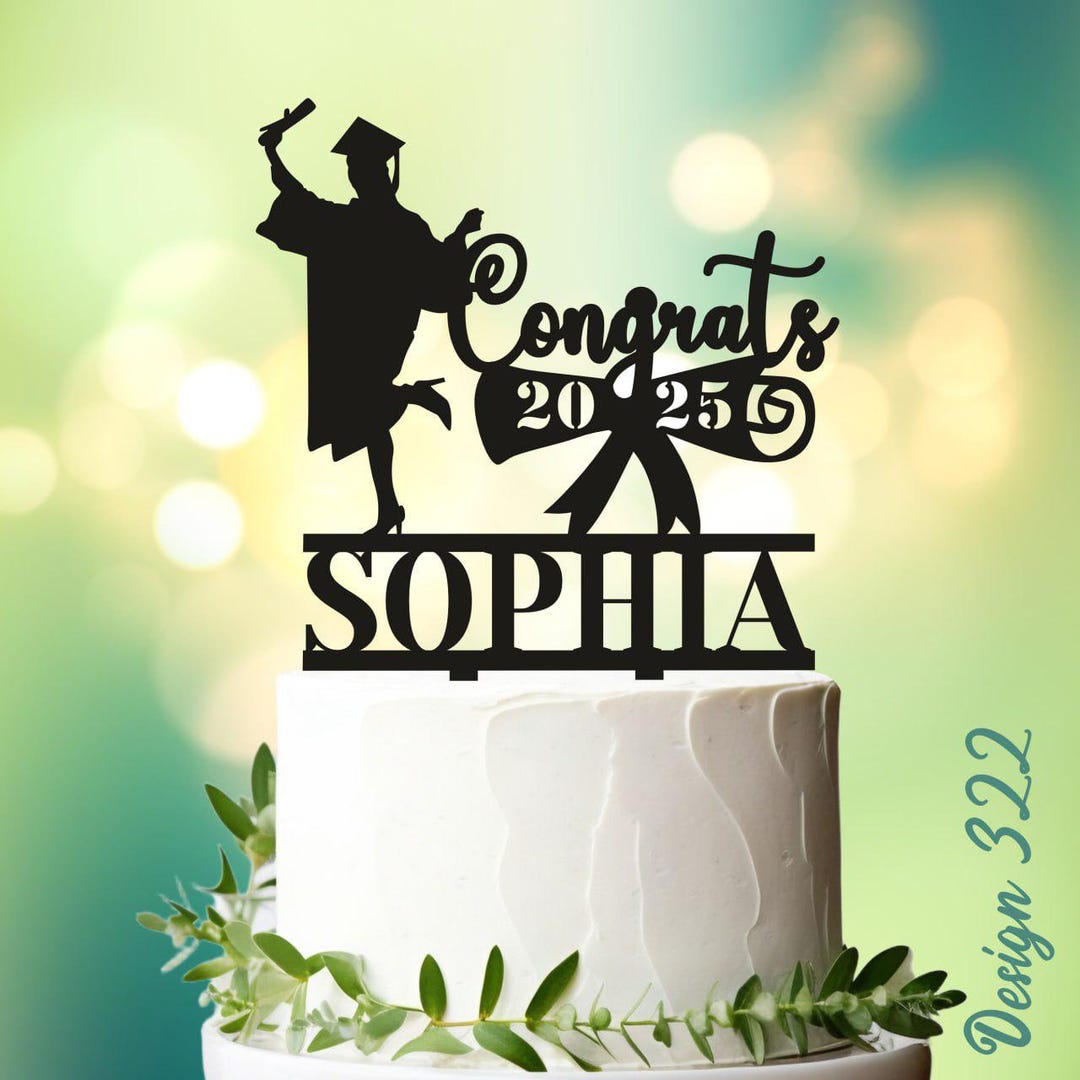 Graduation Cap Cake Topper, College Graduation Decorations, Wood Cake ...