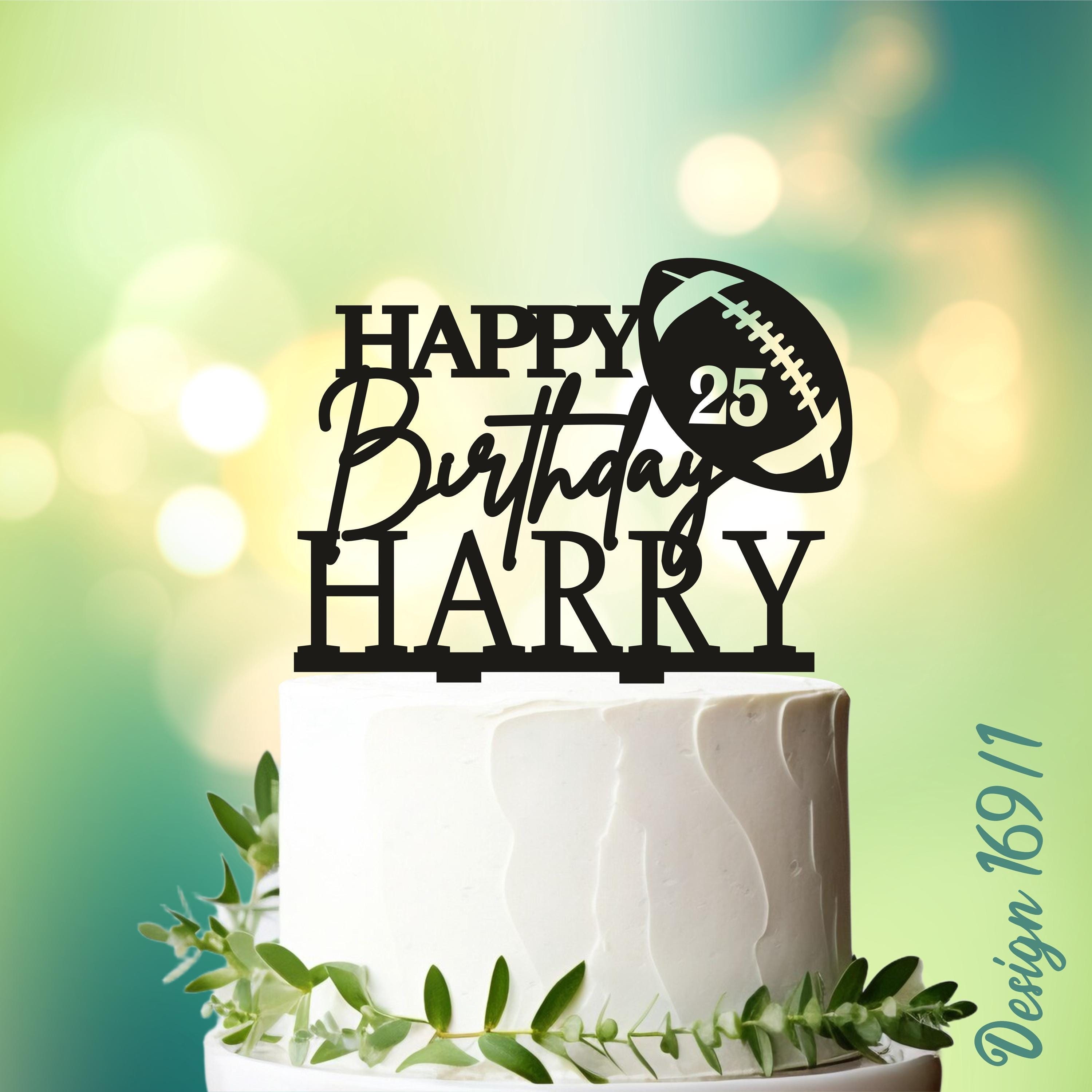 Custom Football Cake Topper, Shaker Cake Topper, Football Birthday Cake ...