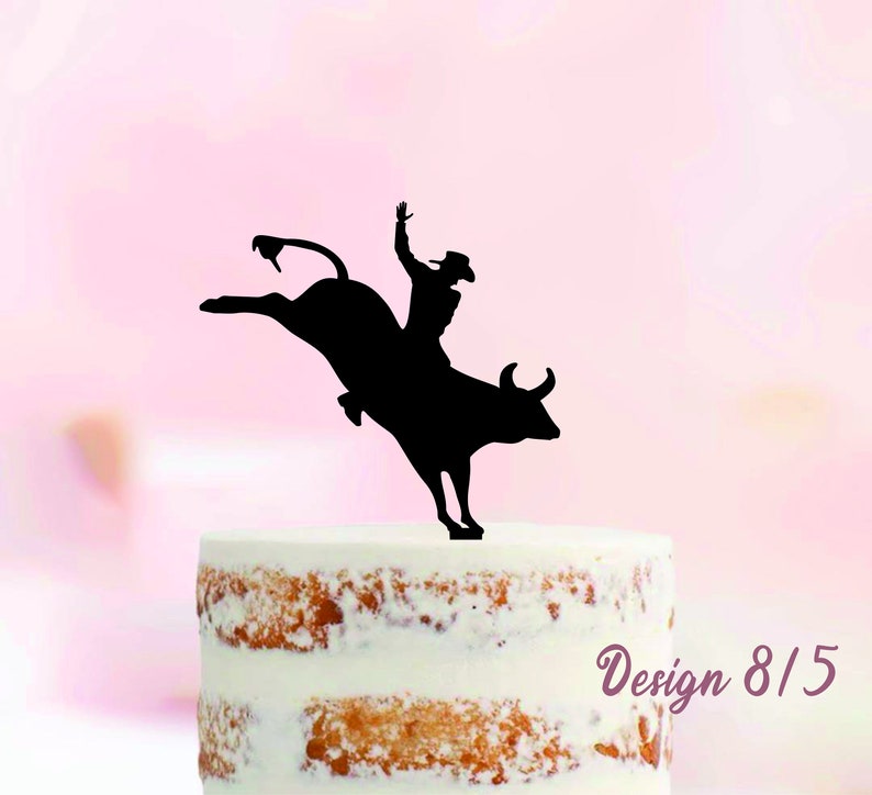 Cowboy Birthday Cake Topper Rodeo Cake Topper Birthday Bull - Etsy