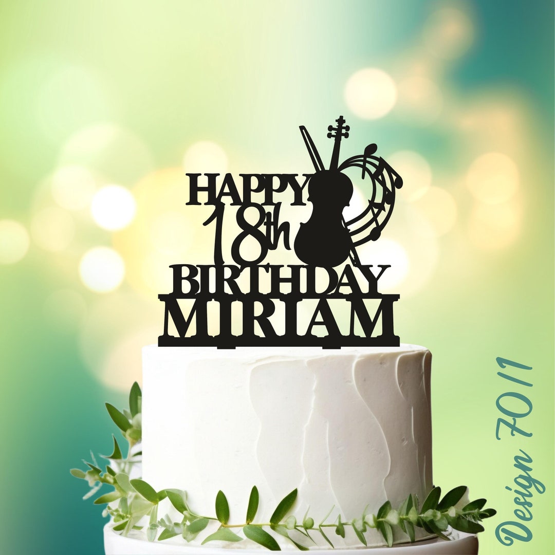 Violin Birthday Cake Topper, Music, Treble Clef, Woodwind, Musician ...