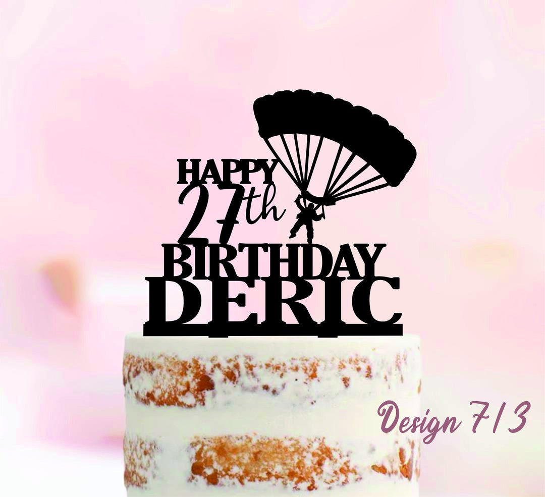 Parachuting Birthday Cake Topper, Parachute Cake Topper, Skydiver Cake ...