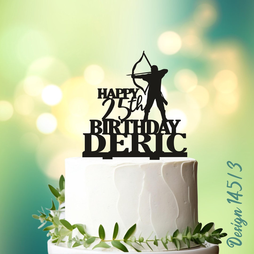 Archer Archery Bow Hunting Fishing Happy Birthday Cake Topper, Bow ...