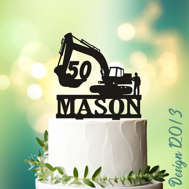 Excavator Birthday Cake Topper, Construction Birthday Cake Topper ...