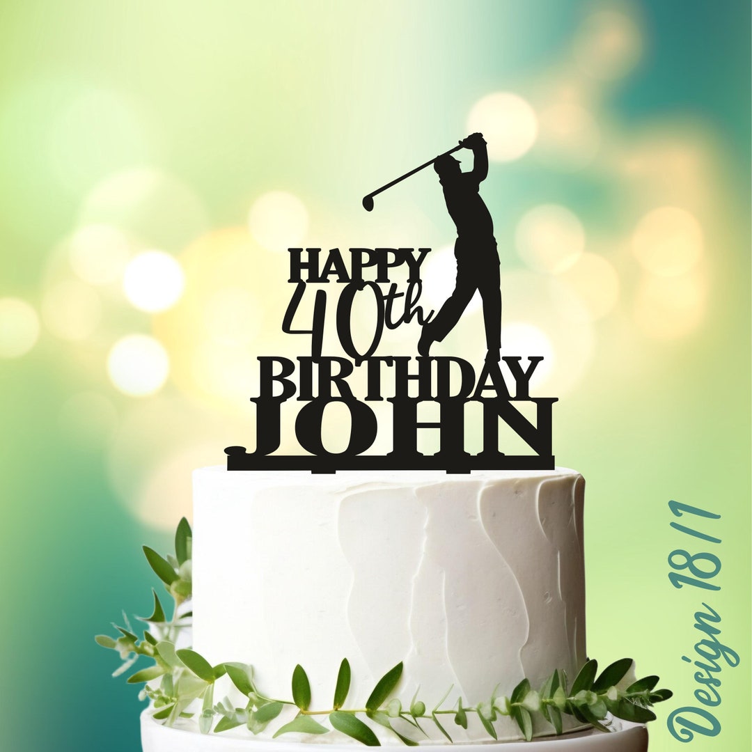 Golf Cake Topper, Golf Male Cake Topper, Golfing Golfer Cake Topper ...