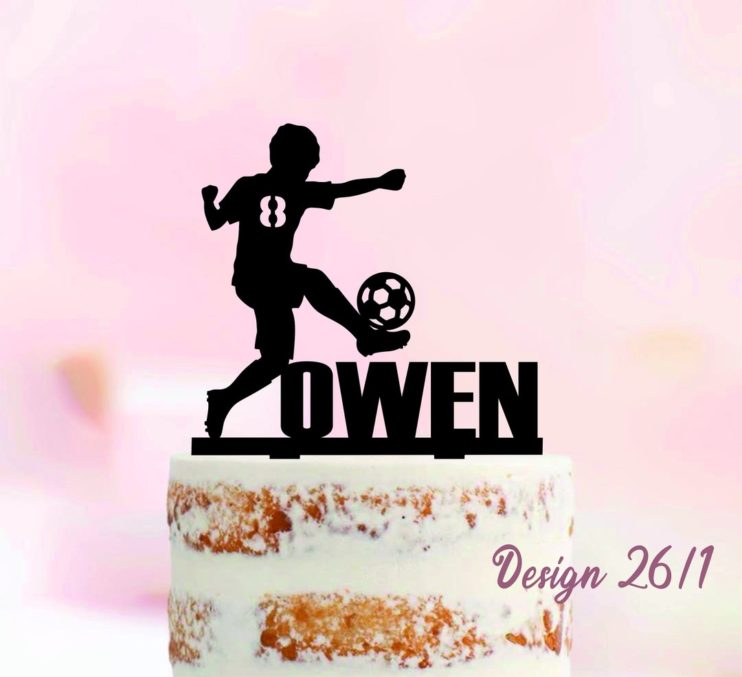 Boy Soccer Player Cake Topper, Football Cake Topper, Male Player ...