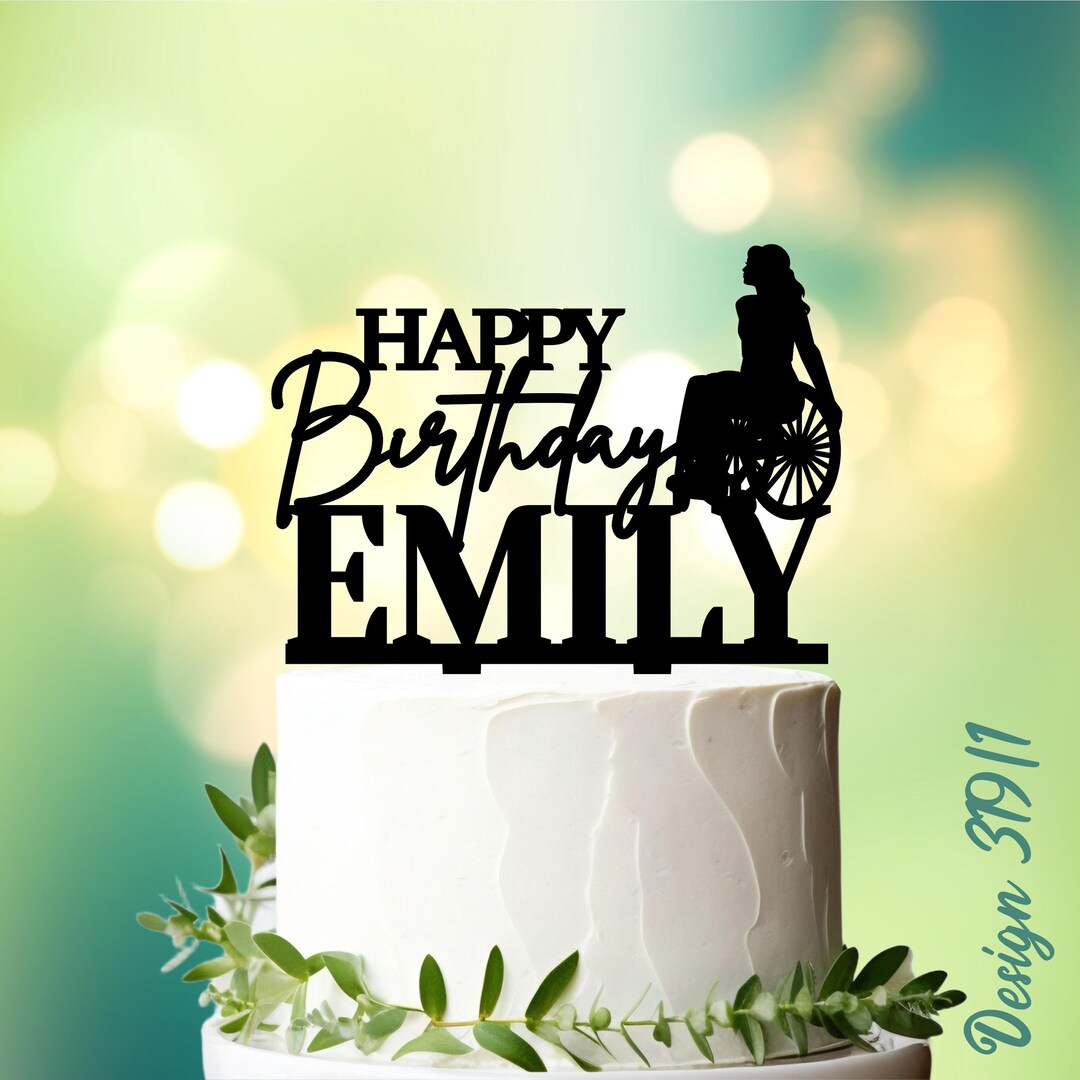 Wheelchair Birthday Cake Topper, Woman on Wheelchair Birthday Cake ...